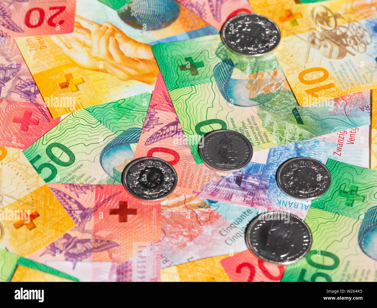 Collection of the new swiss banknotes (issued in 2017 Stock Photo - Alamy