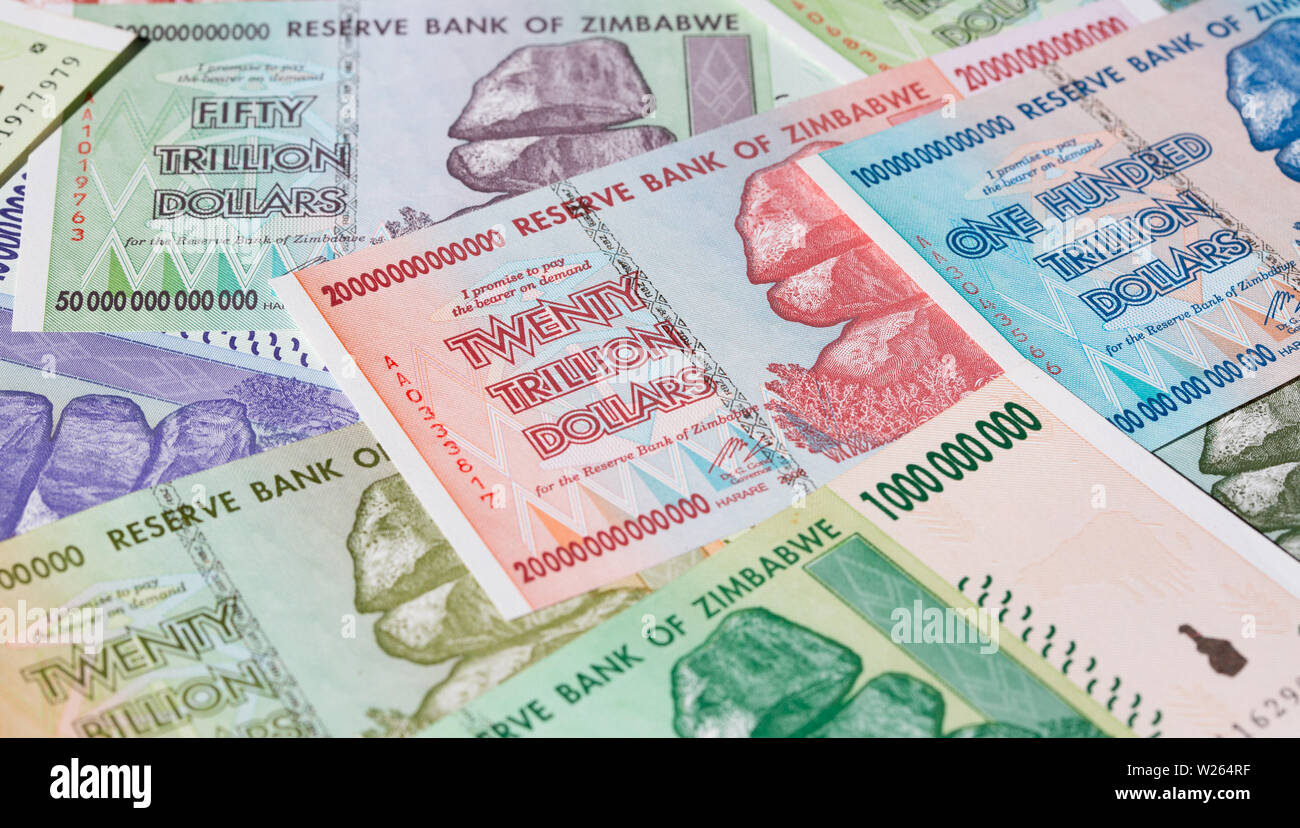 Banknotes of Zimbabwe after hyperinflation Stock Photo - Alamy
