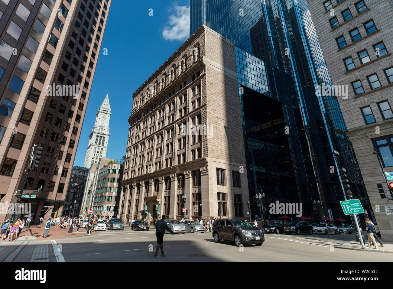 High rise office buildings, downtown Boston financial district, Boston ...