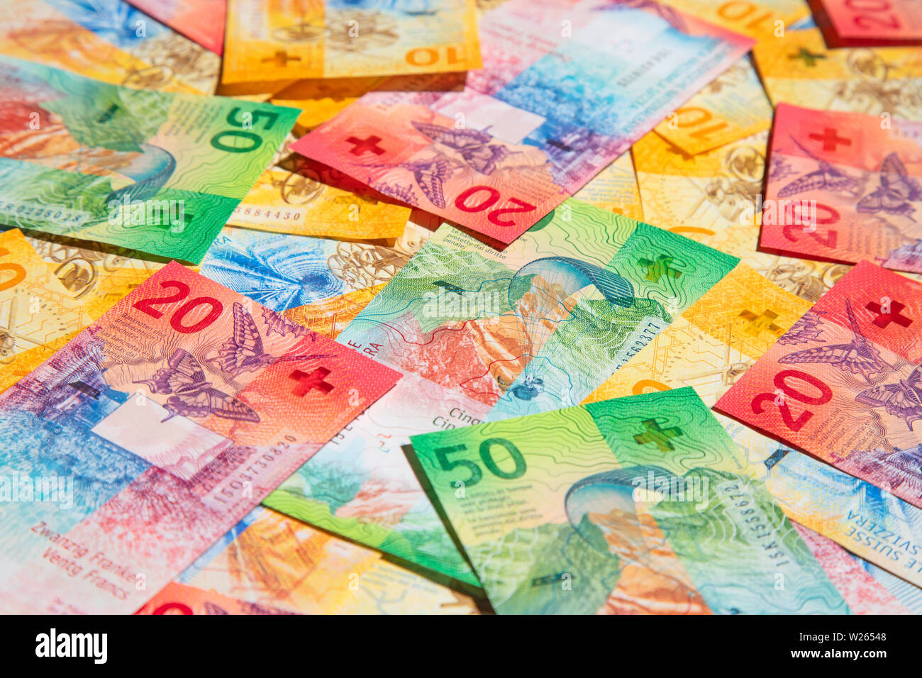 Collection of the new swiss banknotes (issued in 2017 Stock Photo - Alamy