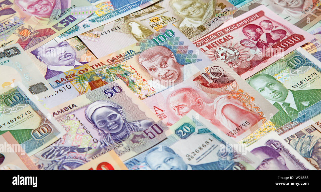 Variety of the African banknotes Stock Photo - Alamy