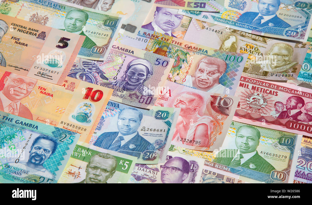 Variety of the African banknotes Stock Photo - Alamy