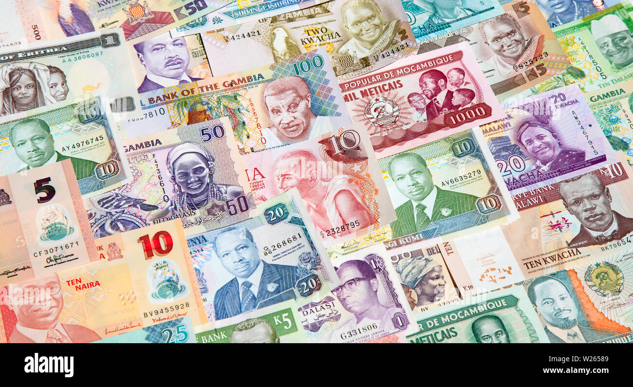 Variety of the African banknotes Stock Photo - Alamy