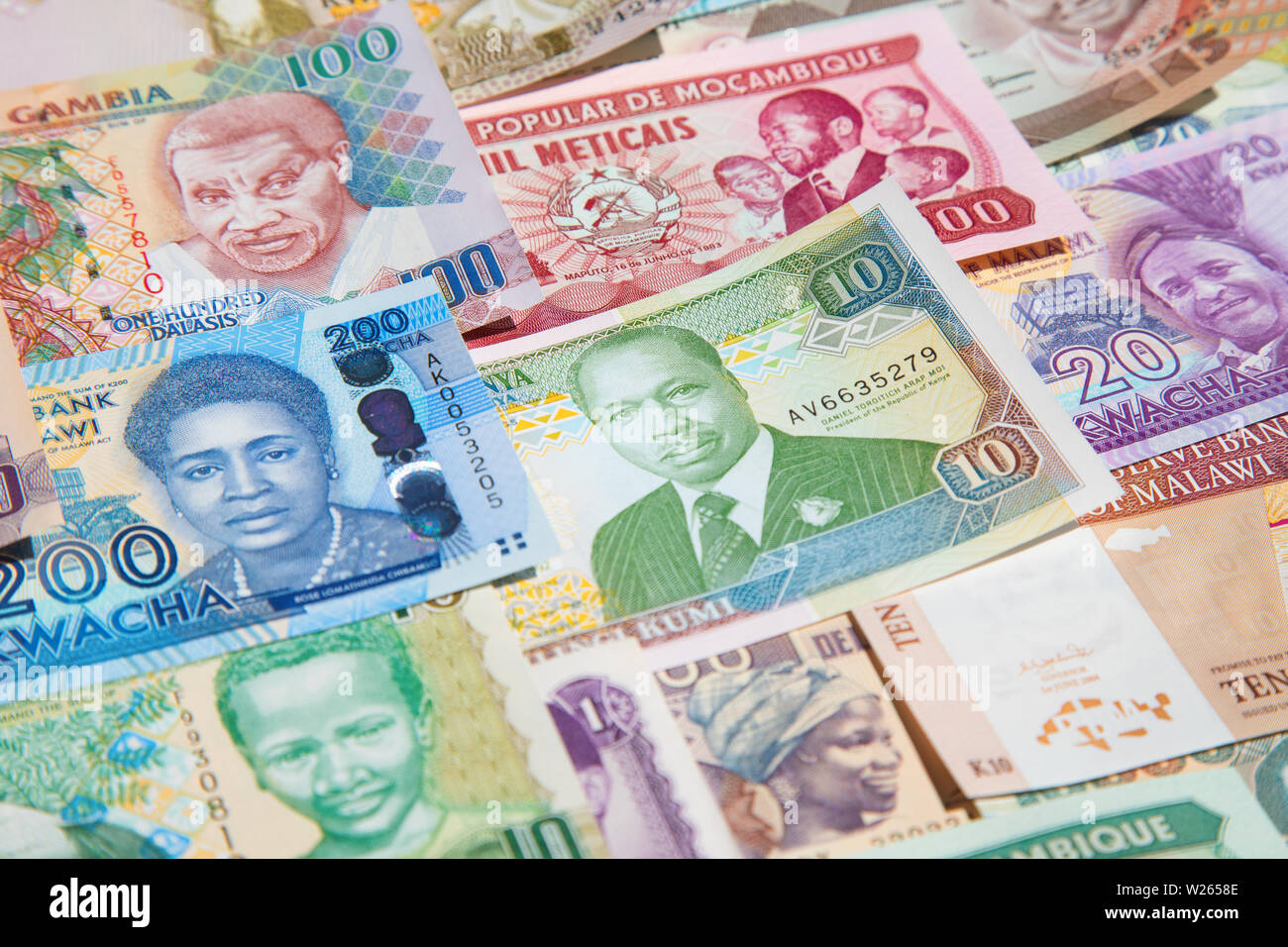 Variety of the African banknotes Stock Photo - Alamy