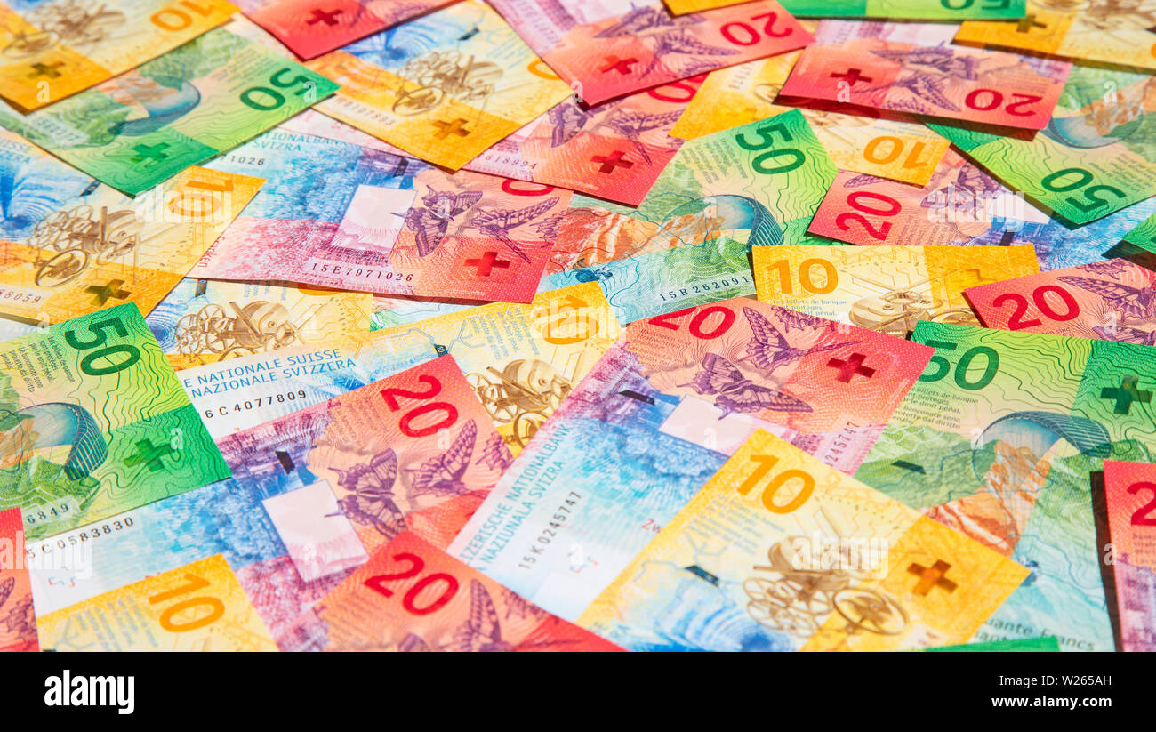 Collection of the new swiss banknotes (issued in 2017 Stock Photo - Alamy
