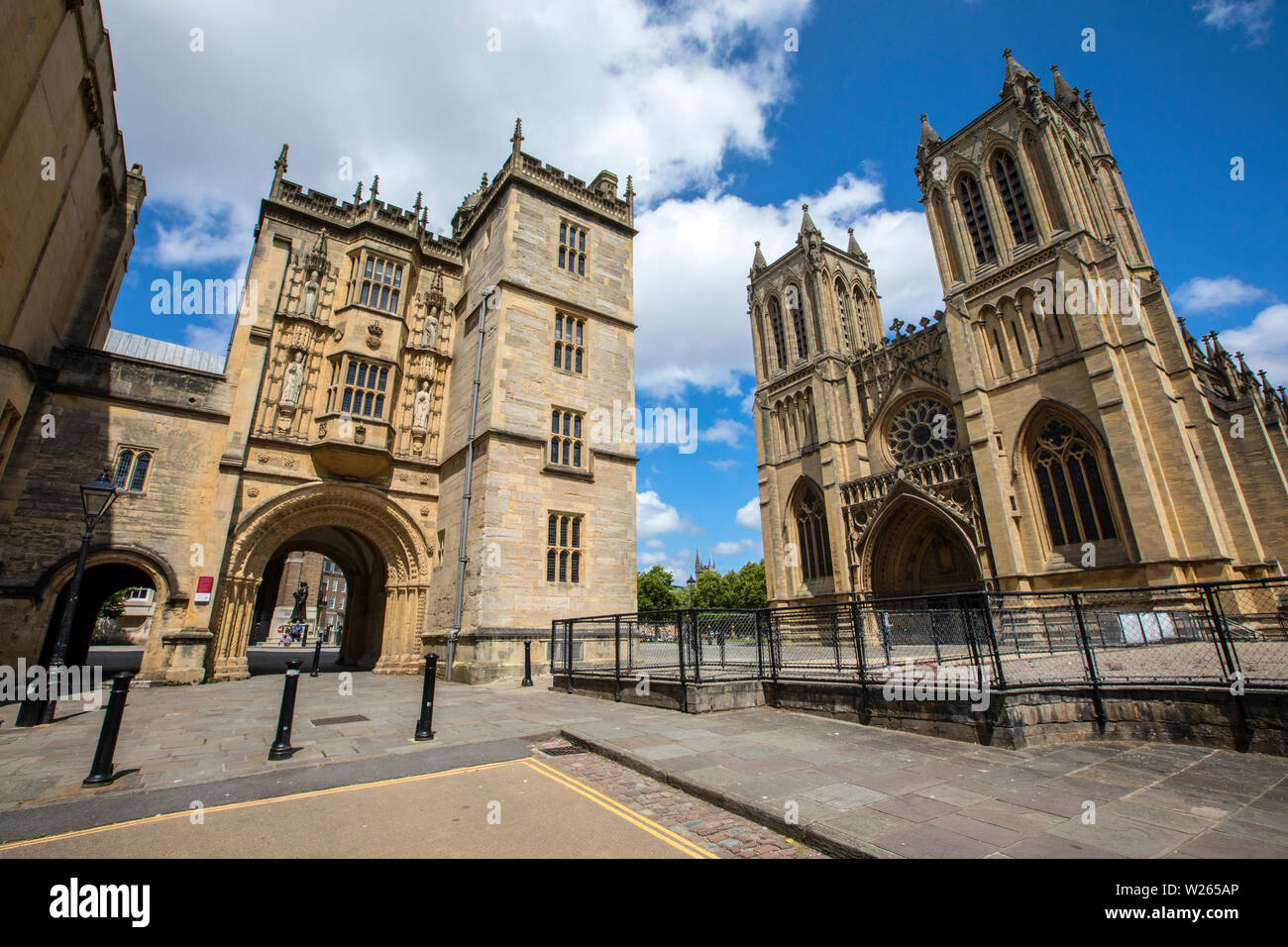 A view of the magnificent Bristol Cathedral and Great Gatehouse in the ...