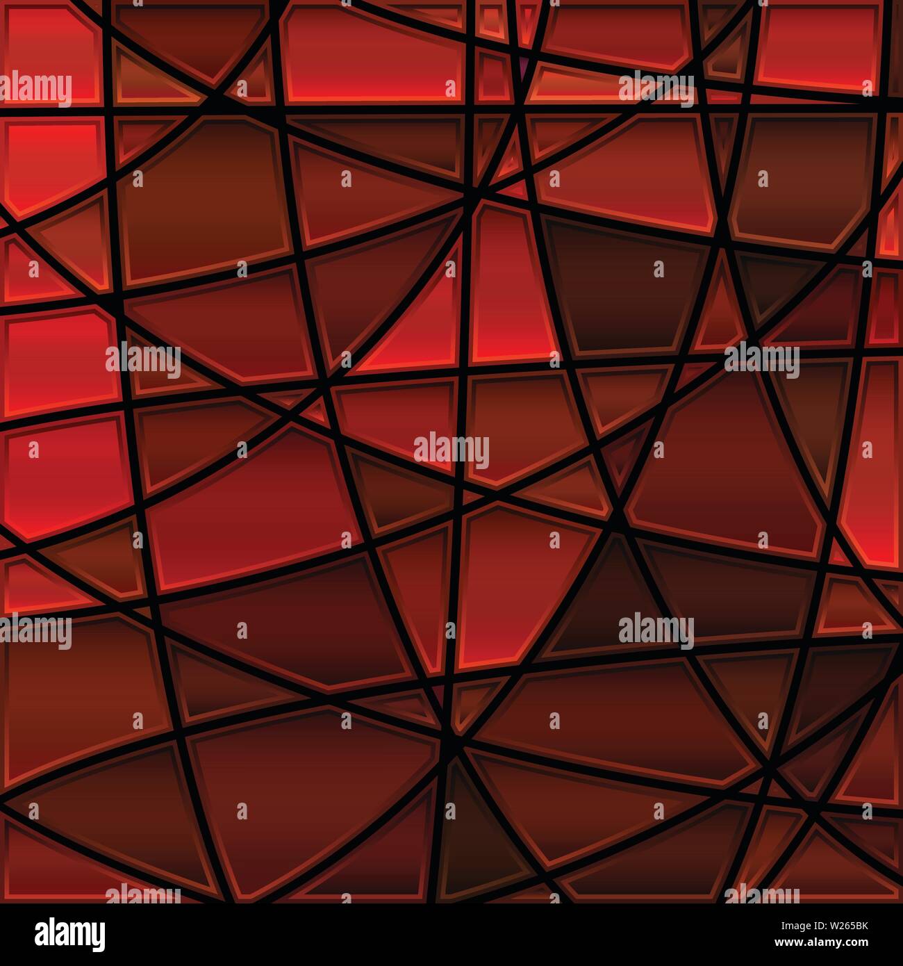 abstract vector stained-glass mosaic background - bright red Stock ...