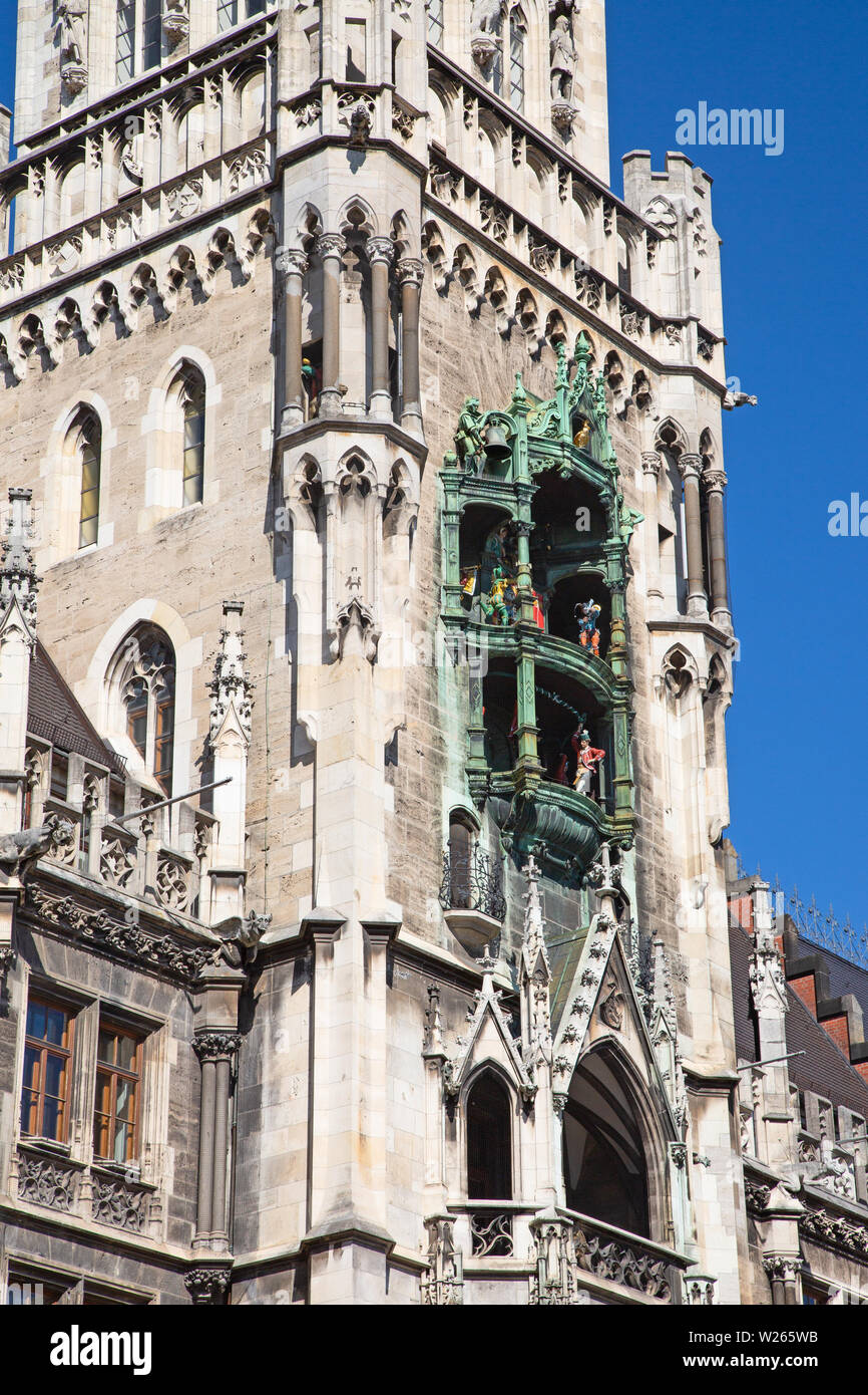 Main square of the Munich, Germany - Marienplatz (Marian square). The ...