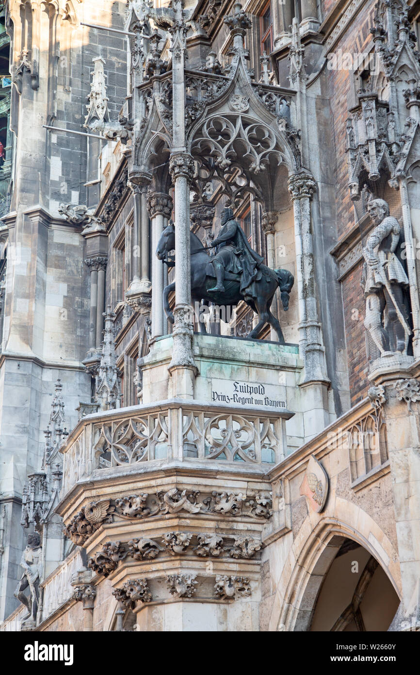Main square of the Munich, Germany - Marienplatz (Marian square). The ...