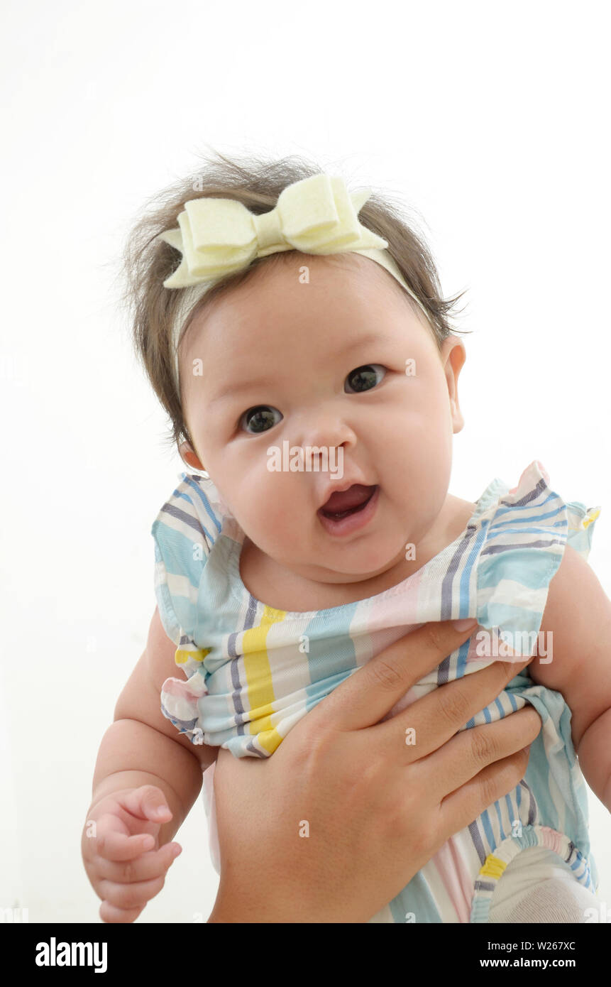 Cute 5 month Baby girls asia Stock Photo - Alamy