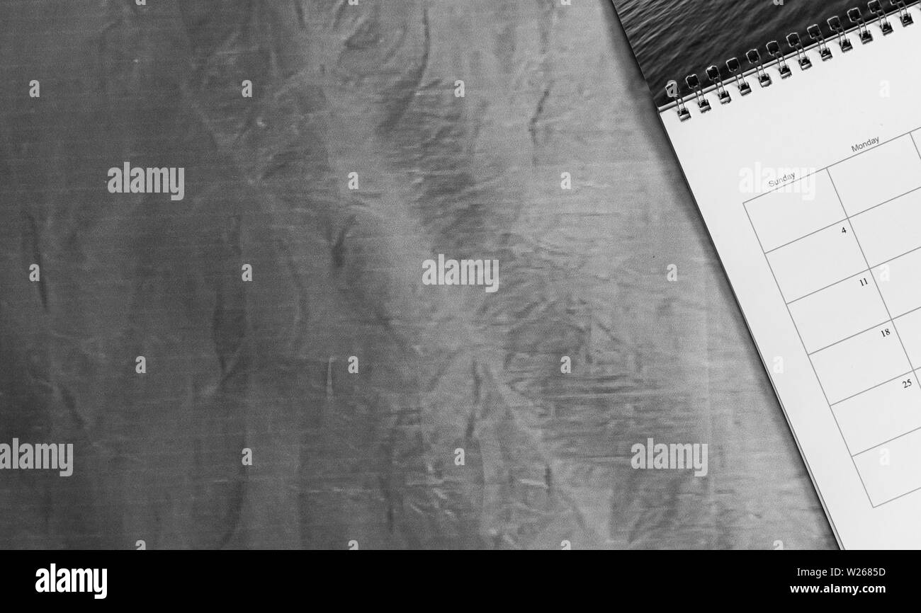 Calendar or planner on grunge or grey background with copy space ...