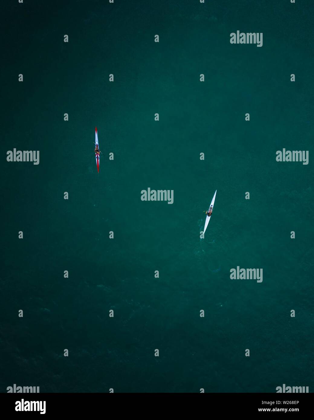 Aerial shot man in canoe hi-res stock photography and images - Alamy