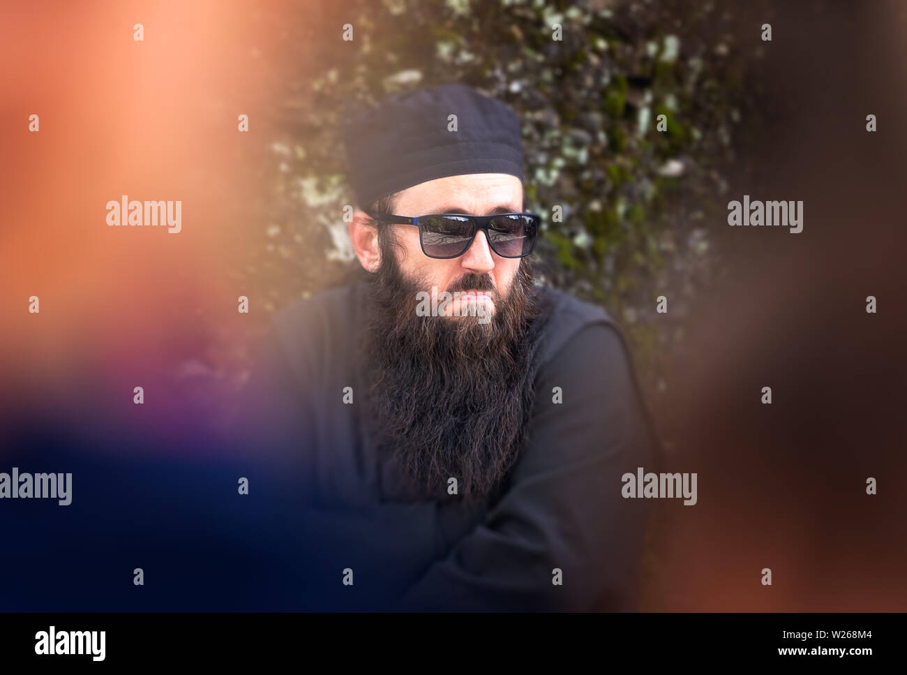 Meteora, Greece - April 2019 : The portrait of orthodox priest with ...