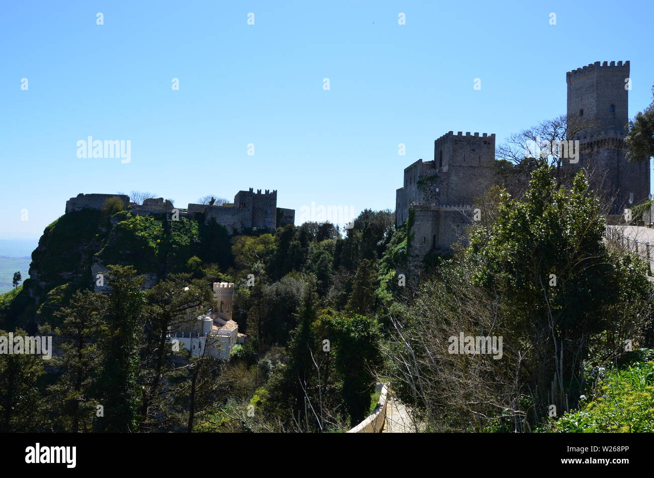 Medieval Castle in Erice, Italy Stock Photo - Alamy