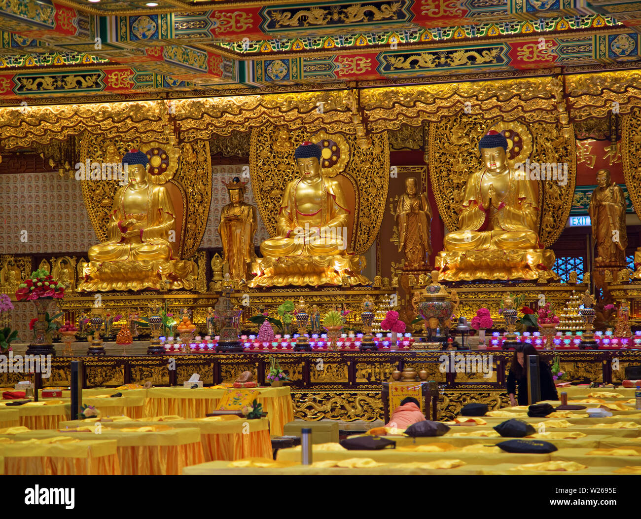 Interior of the Po Lin monastery on Lantau Island (Hong Kong Stock ...