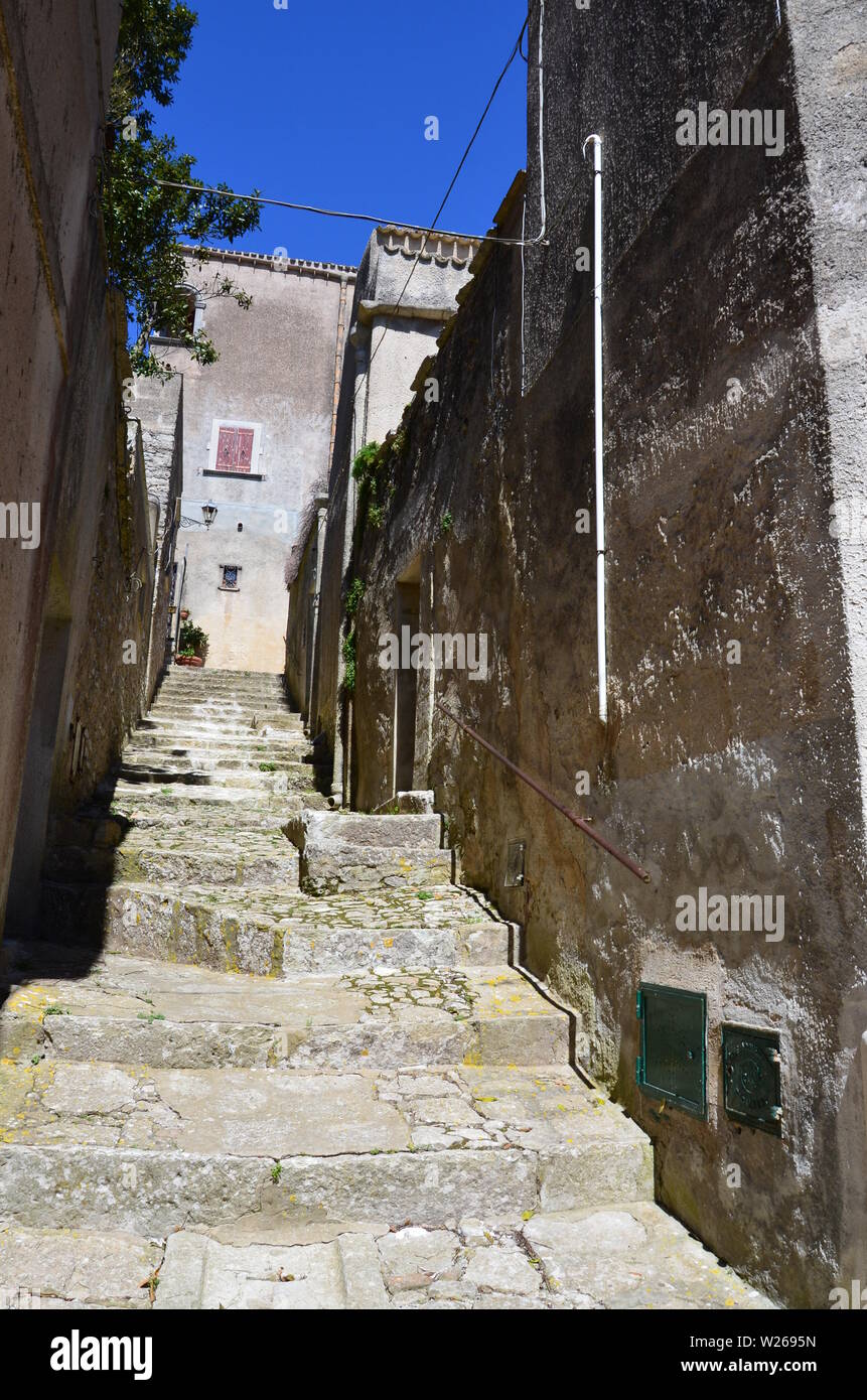 Erice, streets view of a old city Stock Photo - Alamy
