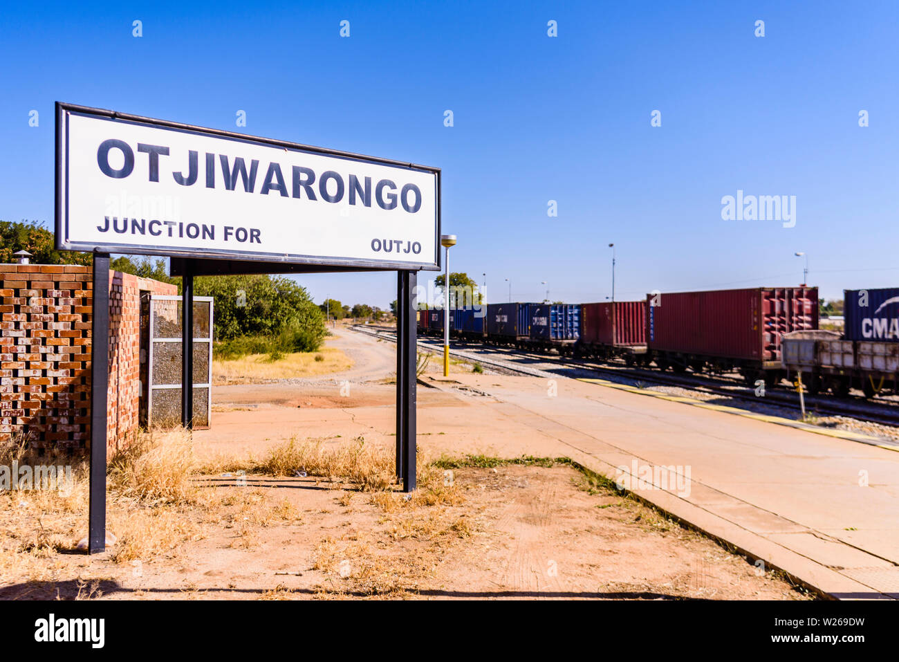 Otjiwarongo train station, Namibia Stock Photo - Alamy