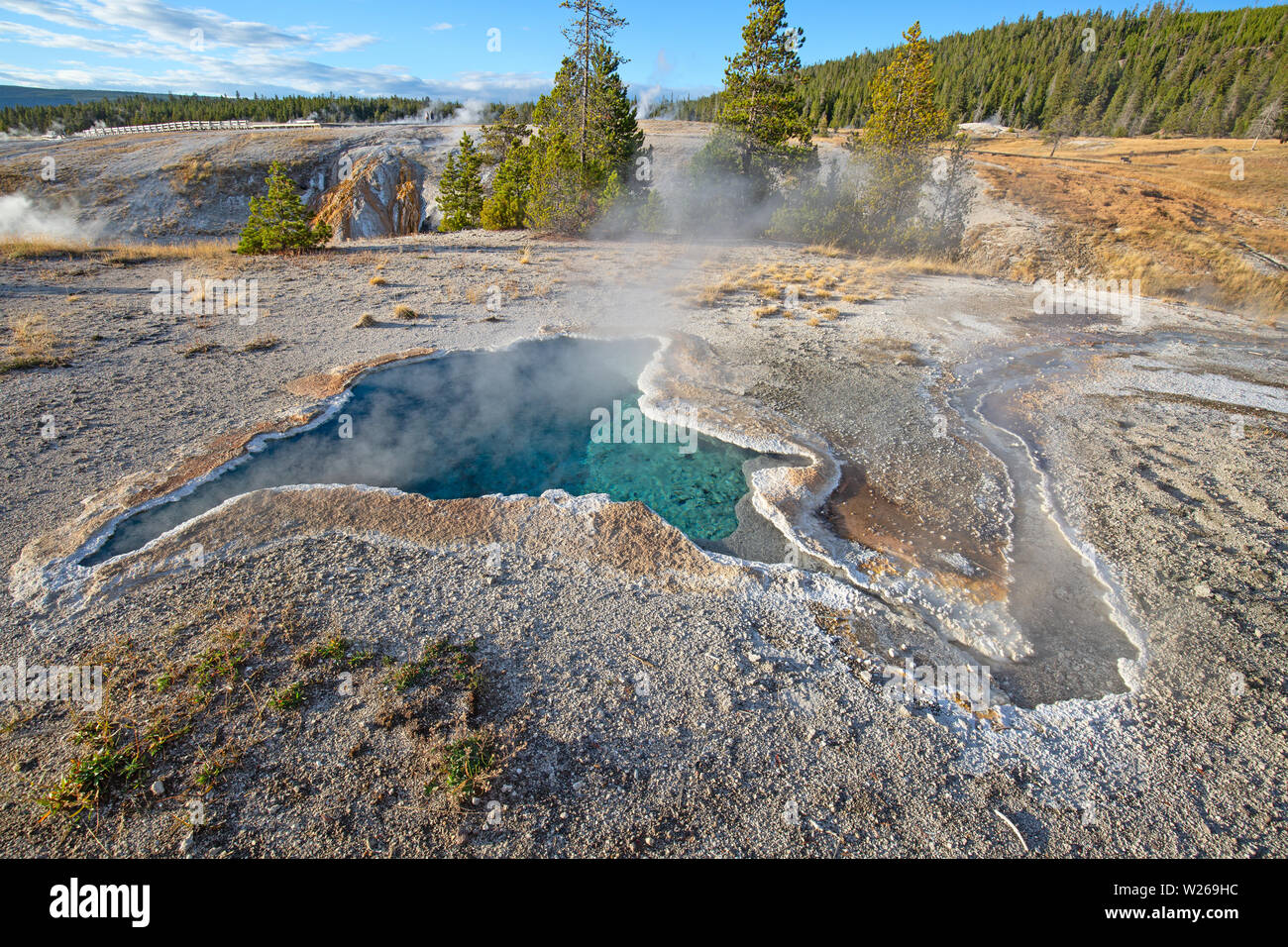 Colorful hot water pool in the Yellowstone National park, USA Stock ...