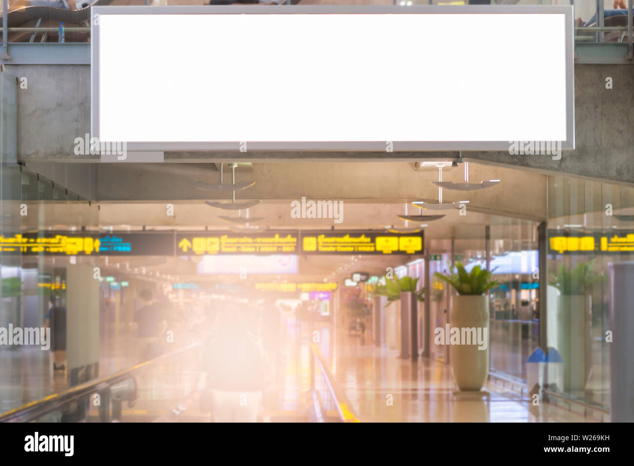 beautiful blank advertising billboard at airport background large LCD ...