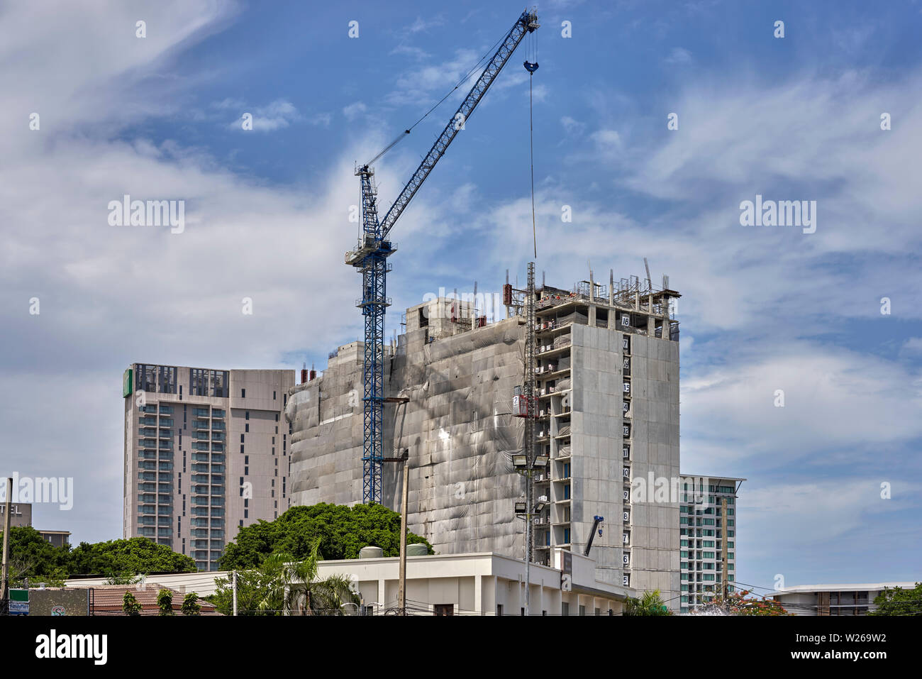 New high rise hotel under construction in Pattaya Thailand Southeast ...