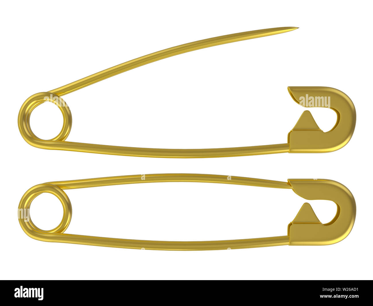 Safety pin set on a white background. 3d illustration Stock Photo - Alamy