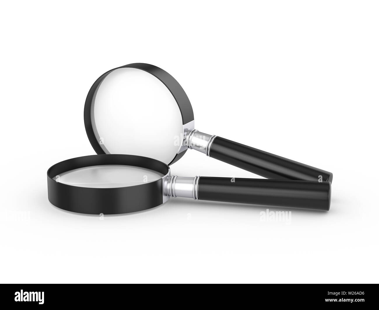 Magnifiers on a white background. 3d illustration Stock Photo - Alamy