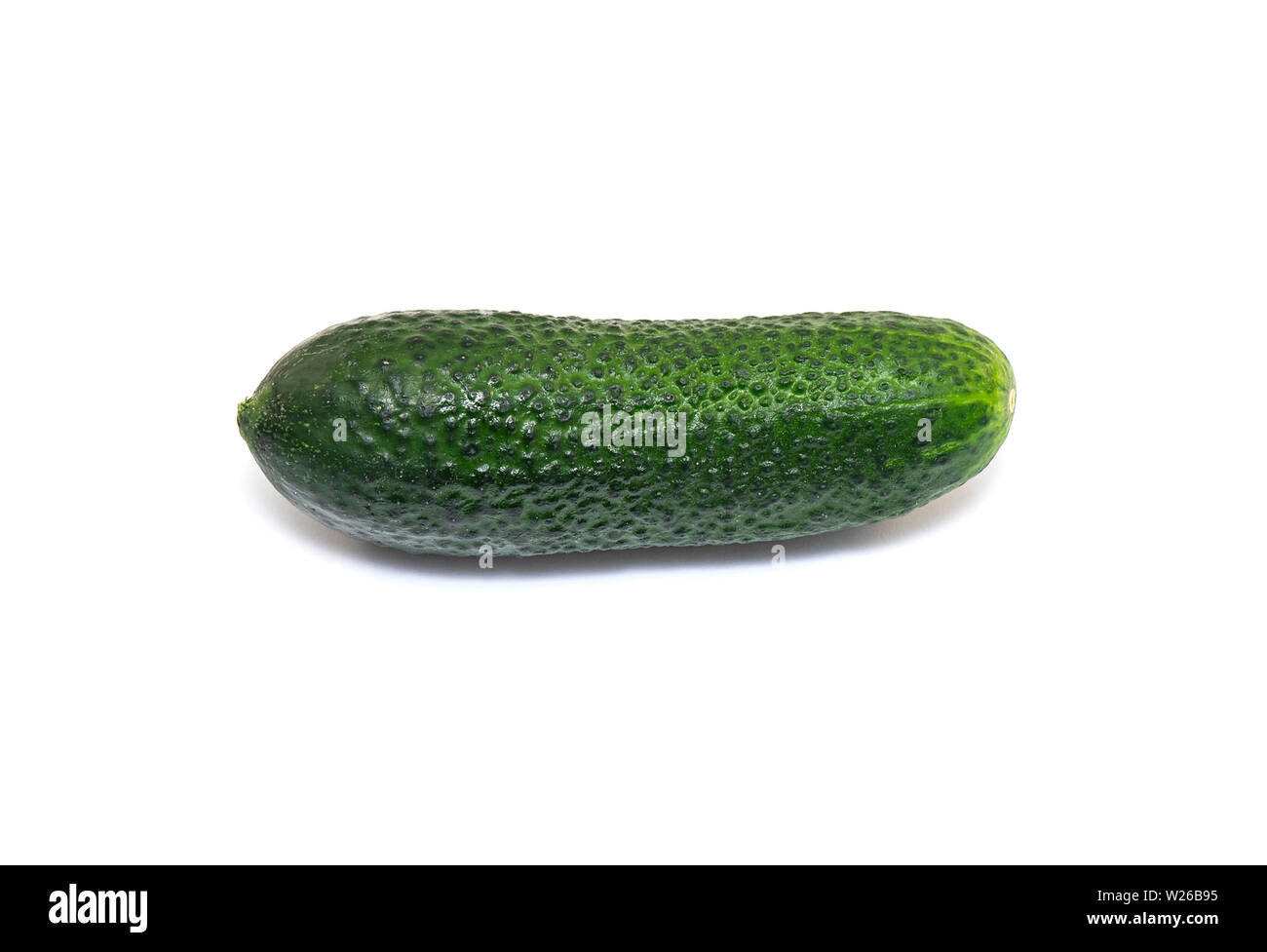 Fresh small green Cucumbers isolated on white Background Stock Photo ...
