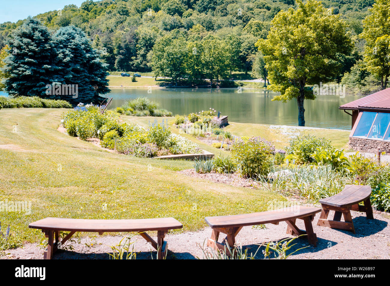 Flower garden at a park in Indiana Pennsylvania Stock Photo - Alamy