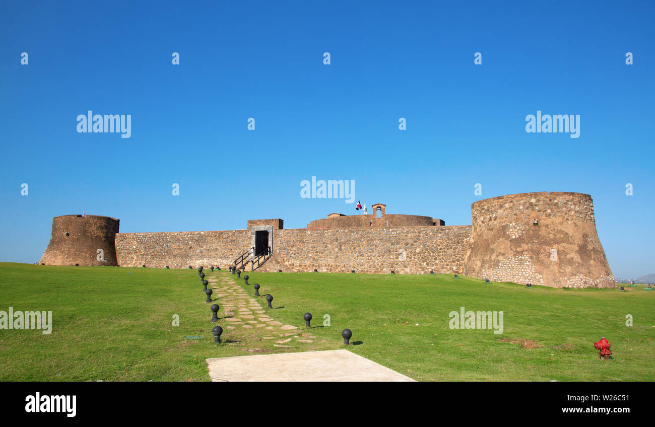 Old spanish fort on the seashore in Puerto Plata, Dominican Republic ...