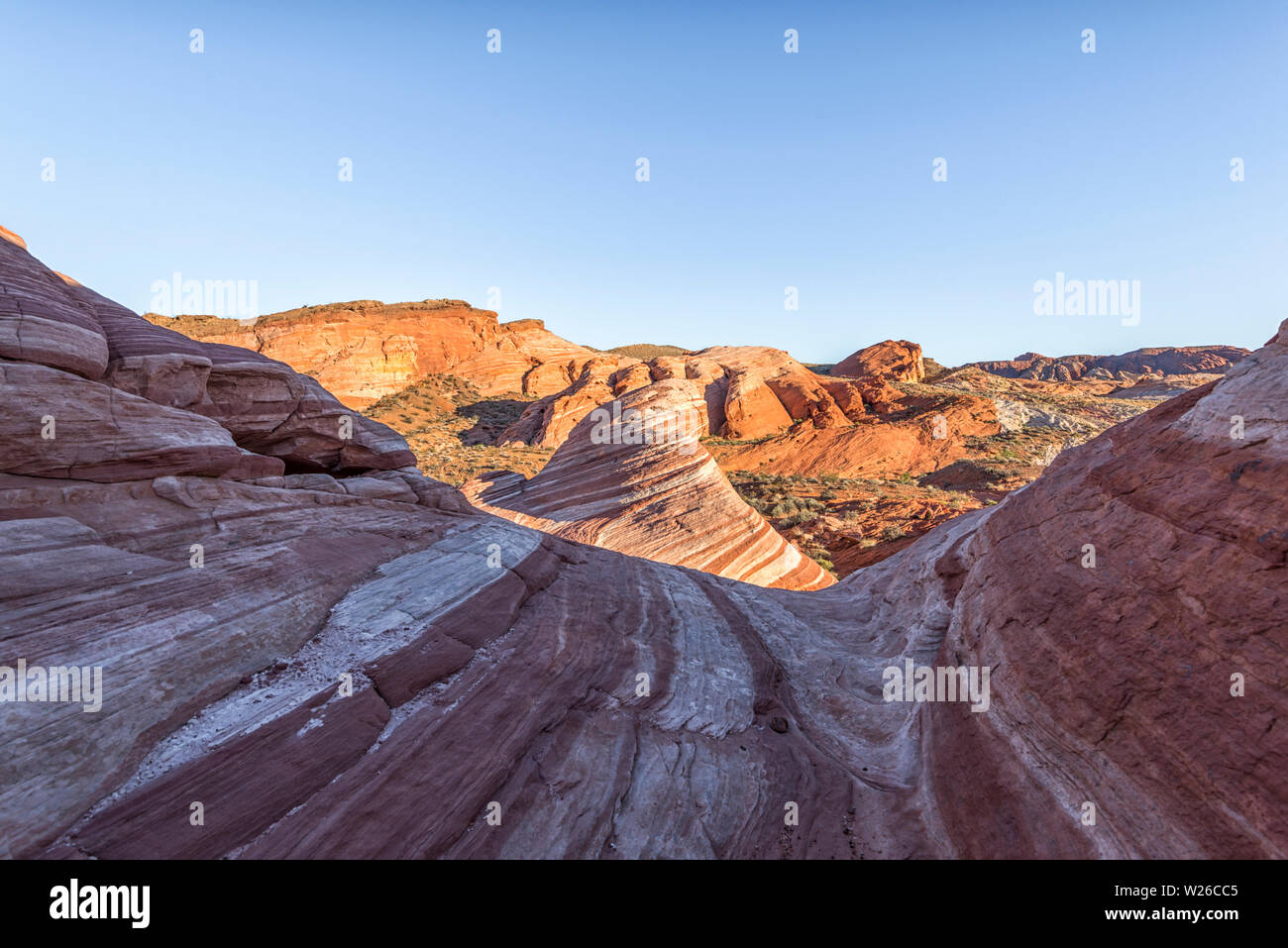 The Fire Wave rock formation. Valley of Fire State Park, Nevada, USA ...