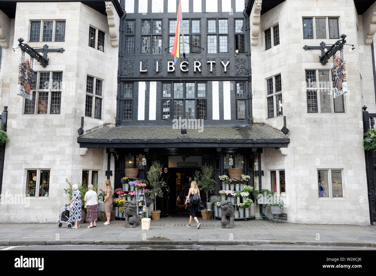 The rainbow flag flying at liberty department store Stock Photo - Alamy