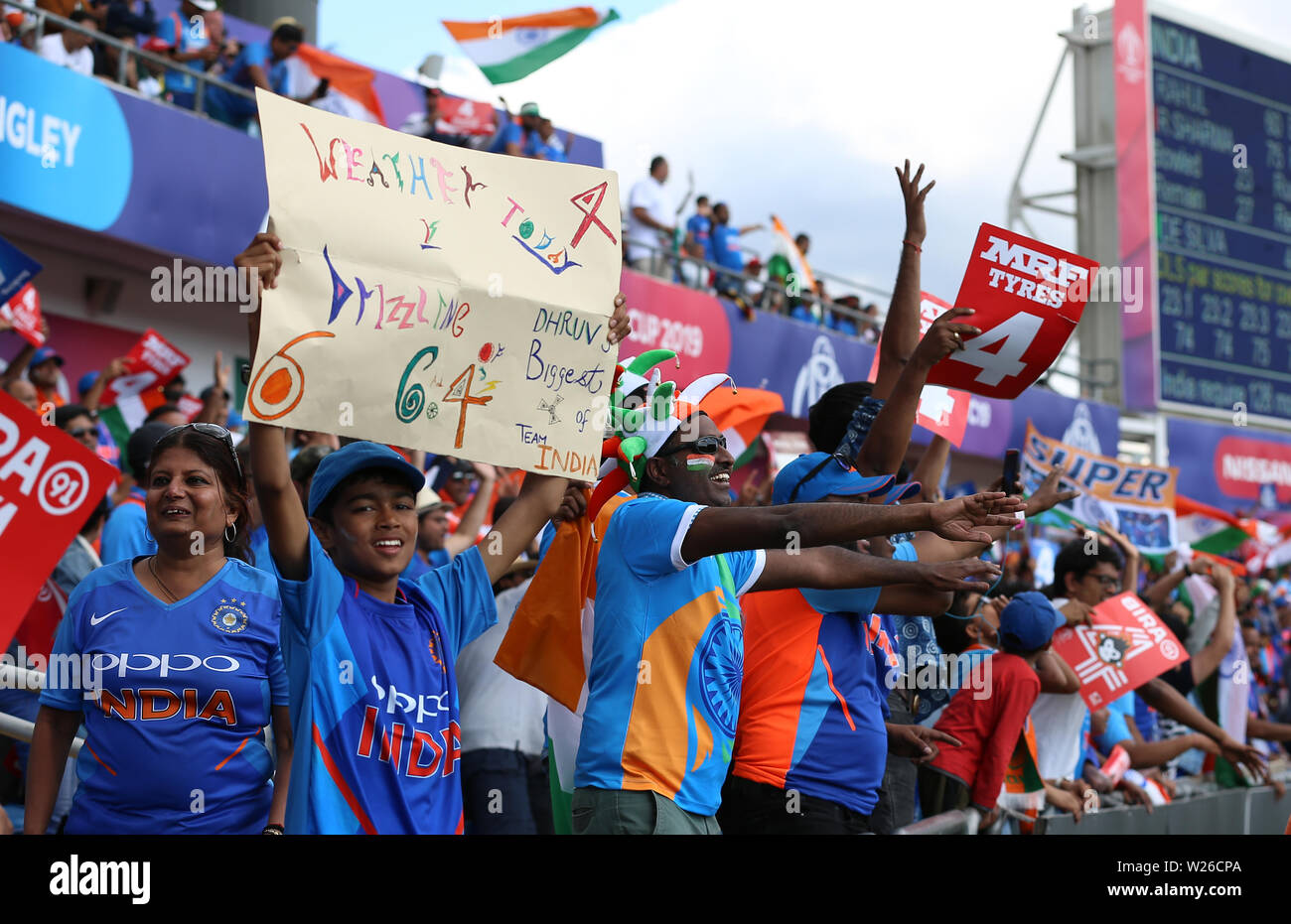India fans during the ICC Cricket World Cup group stage match at ...