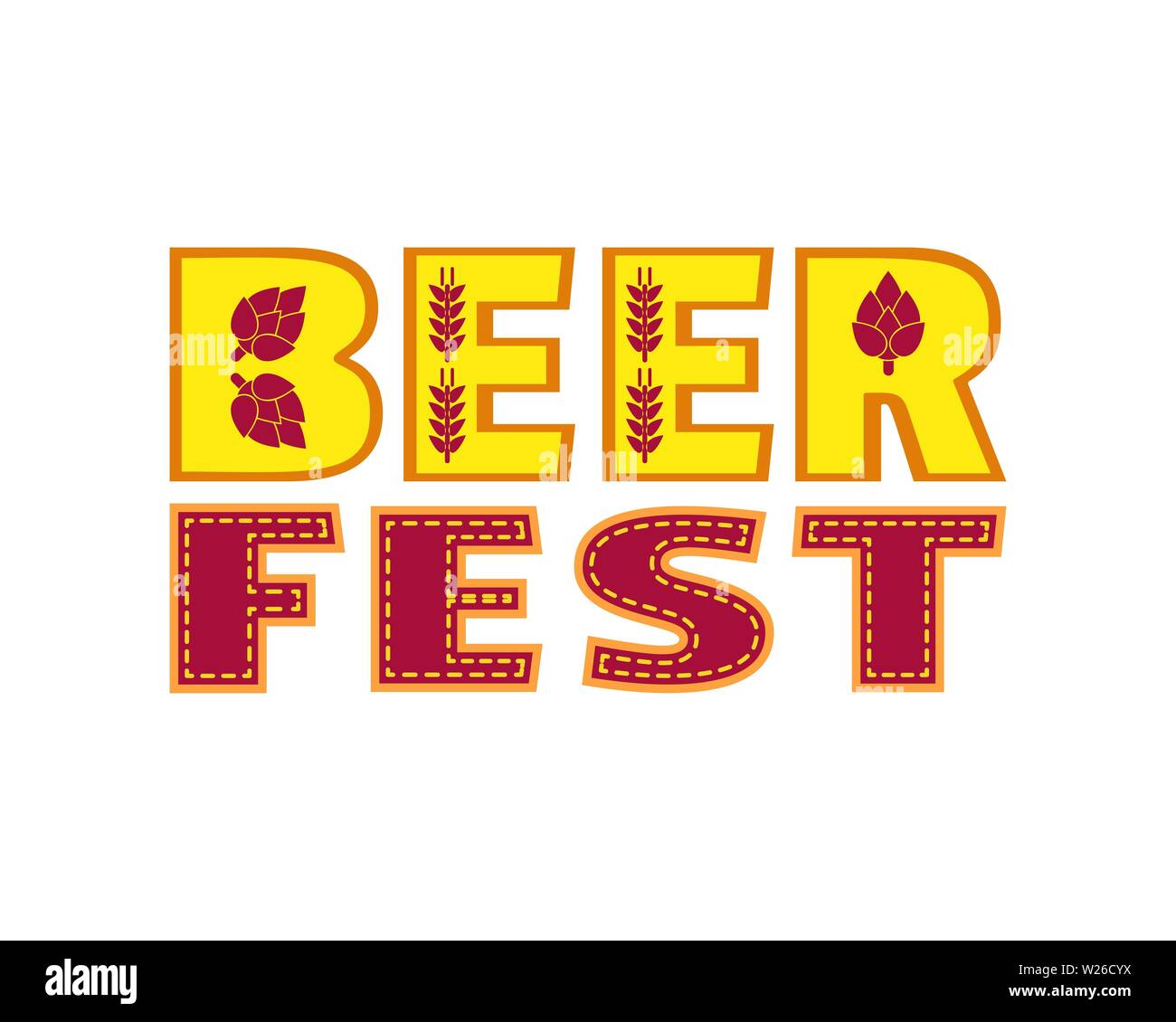 Beer fest hand drawn flat color vector lettering Stock Vector Image ...