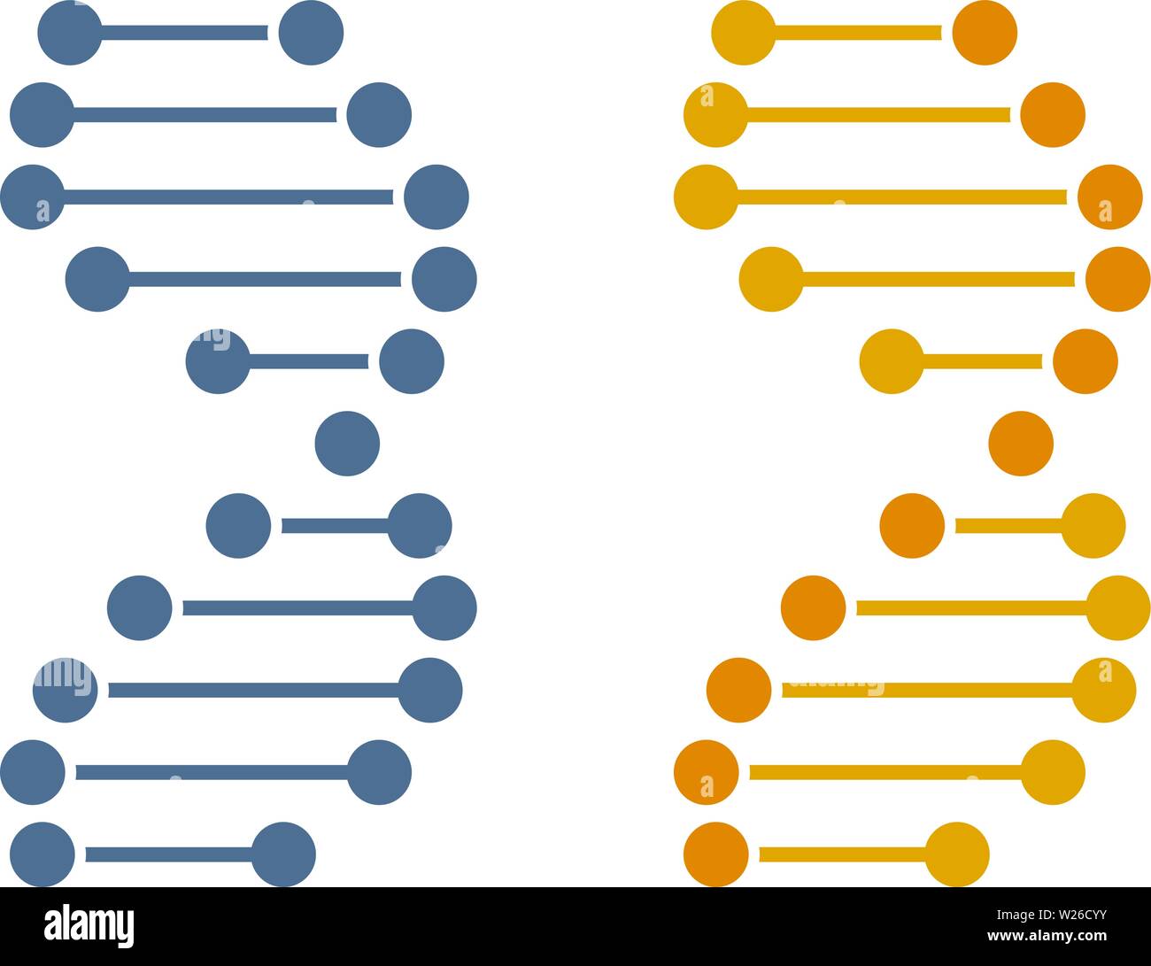 Vector illustration of DNA molecule icon in clean style. Two versions ...