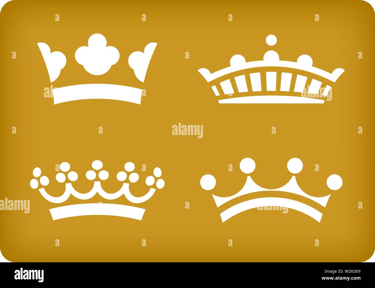 Crown vector illustration. Four crown set icon. Geometric, simple and ...