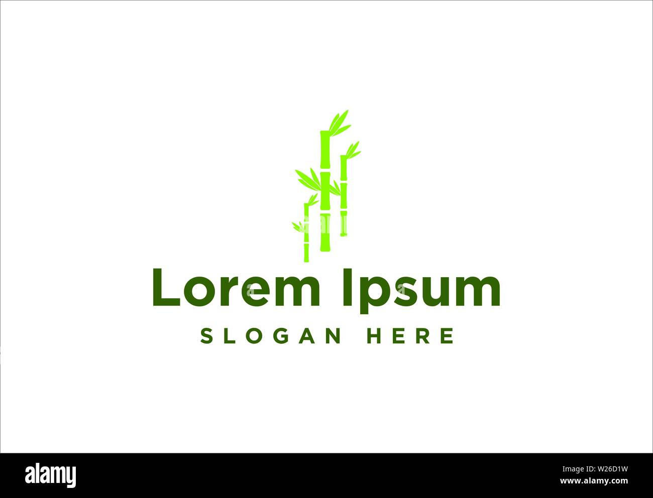 green bamboo Logo Inspiration isolated on white background Stock Vector ...