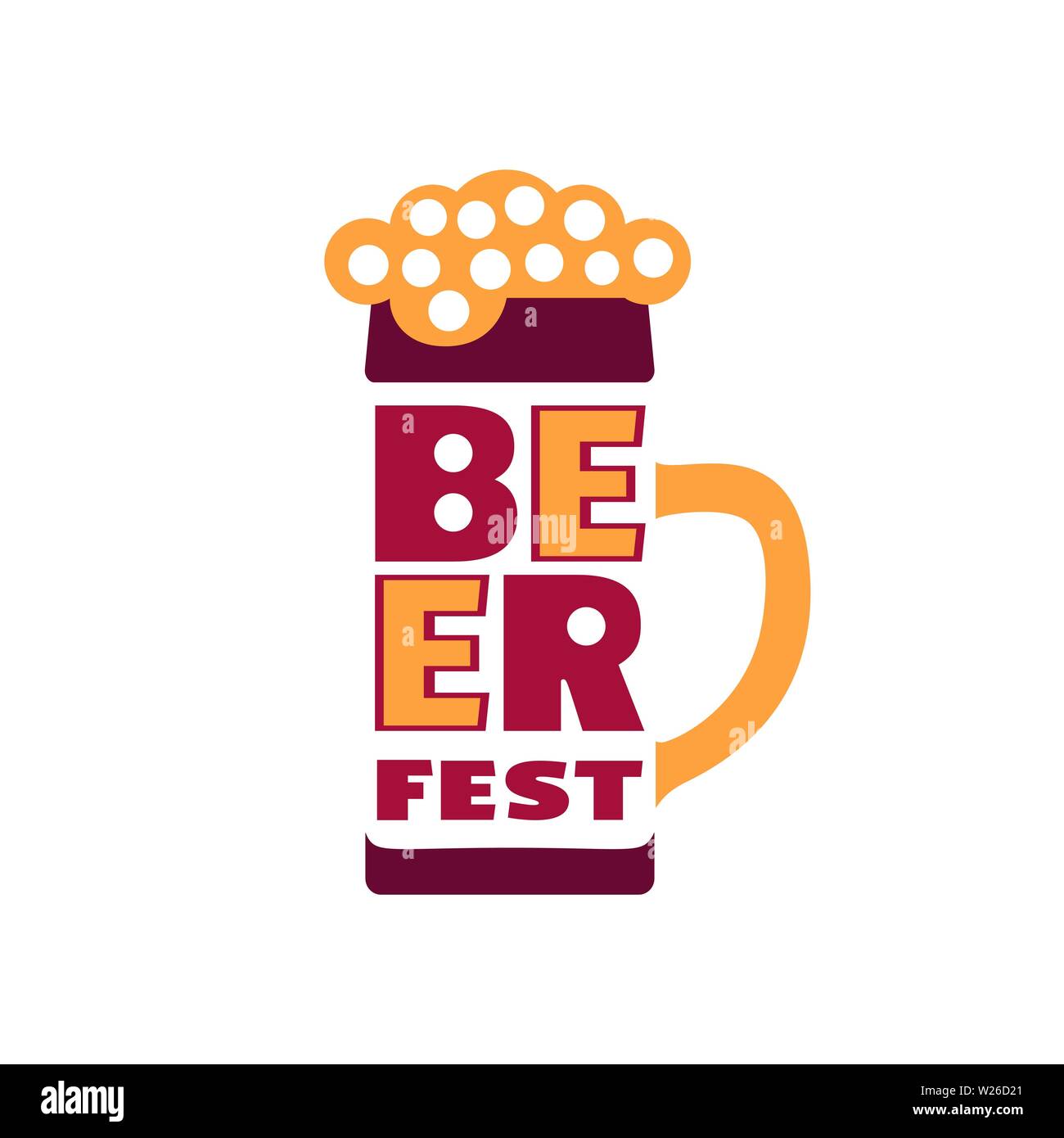Beer fest hand drawn flat color vector lettering Stock Vector Image ...