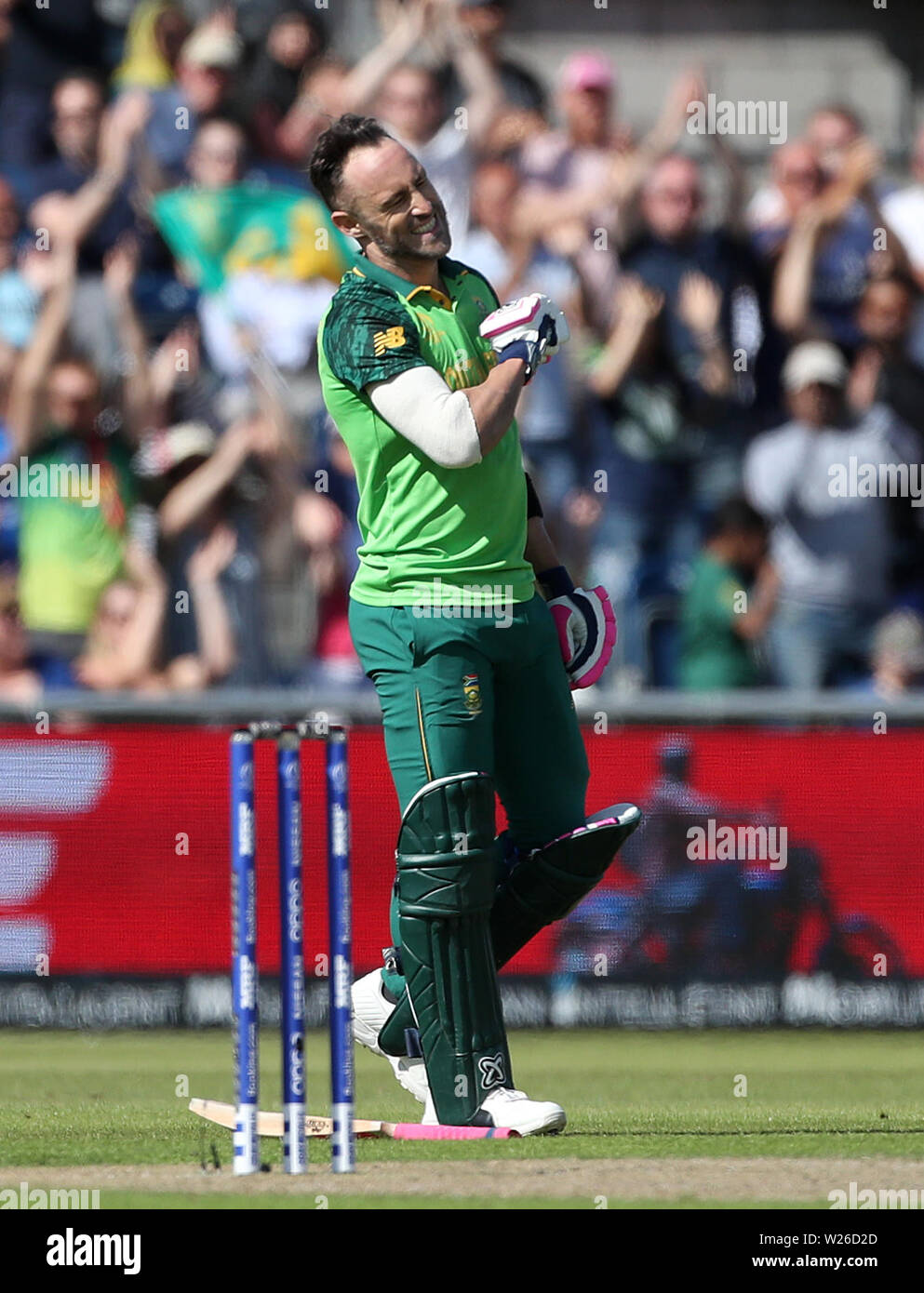 South Africa's Faf du Plessis celebrates reaching his century during ...