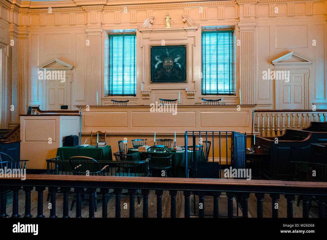 Inside independence hall taking a tour Stock Photo - Alamy