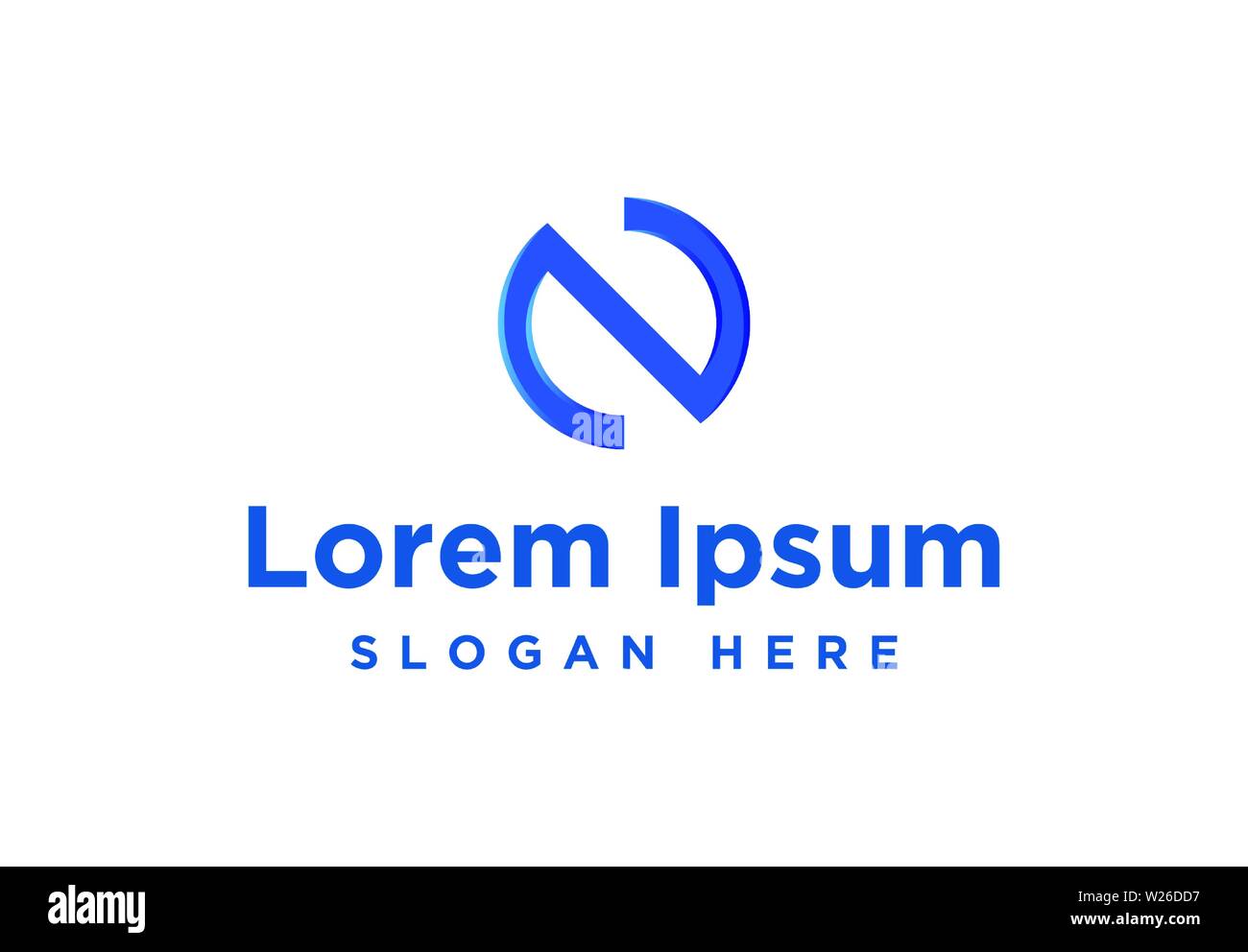 letter N circle Logo Inspiration isolated on white background Stock ...