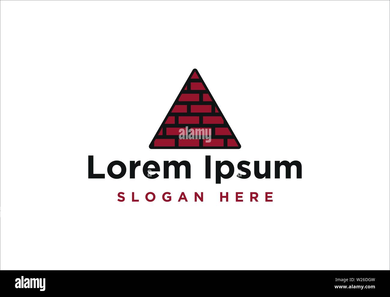 triangle, red brick Logo Inspiration isolated on white background Stock ...