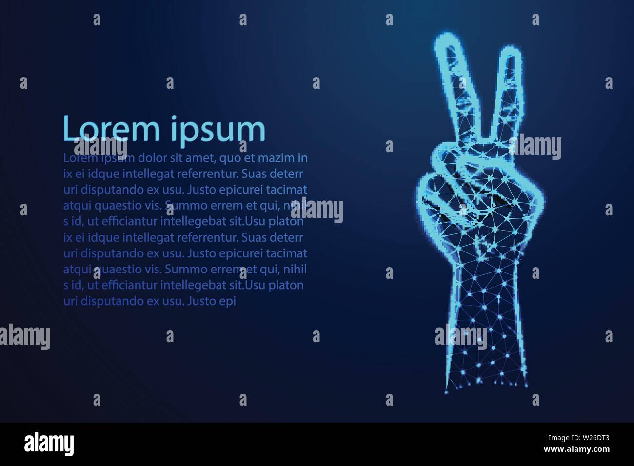 raising two fingers up on hand it is shows peace strength fight or ...