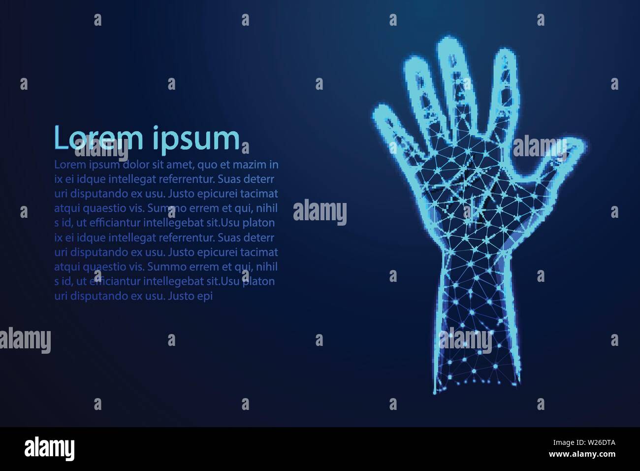 Open arms / offering / Welcome . Abstract Low Poly. Wireframe design ...