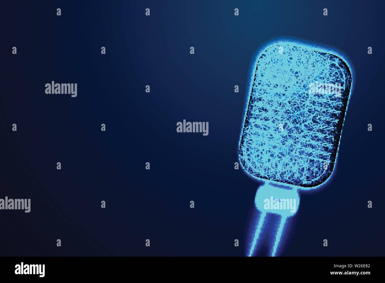 Microphone, Mic, Announce concept. Abstract low poly wireframe design ...