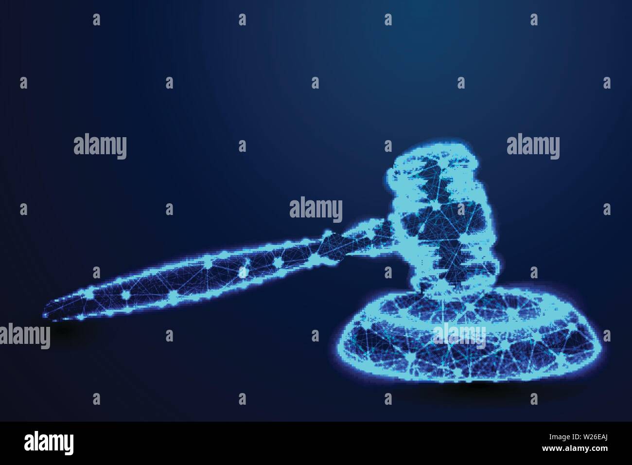 law theme, mallet of the judge, Abstract wireframe design. From ...