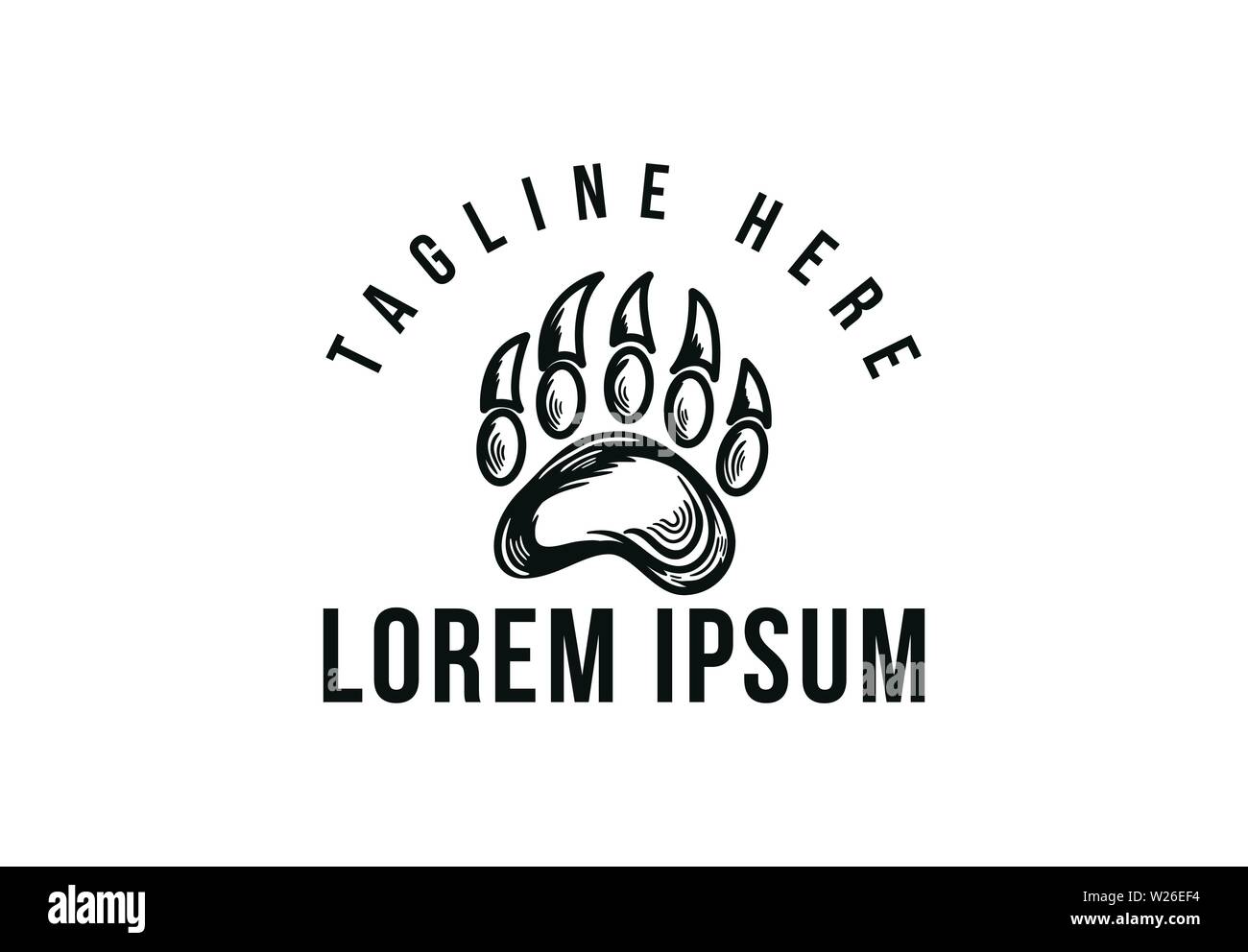 hand drawn the bear's track logo Stock Vector Image & Art - Alamy