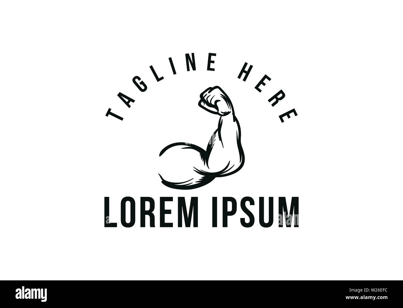 hand drawn Flexed Biceps. Biceps muscle logo Stock Vector Image & Art ...