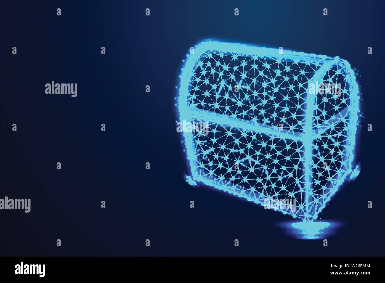 chest, treasure. Abstract Low poly wireframe design Stock Vector Image ...