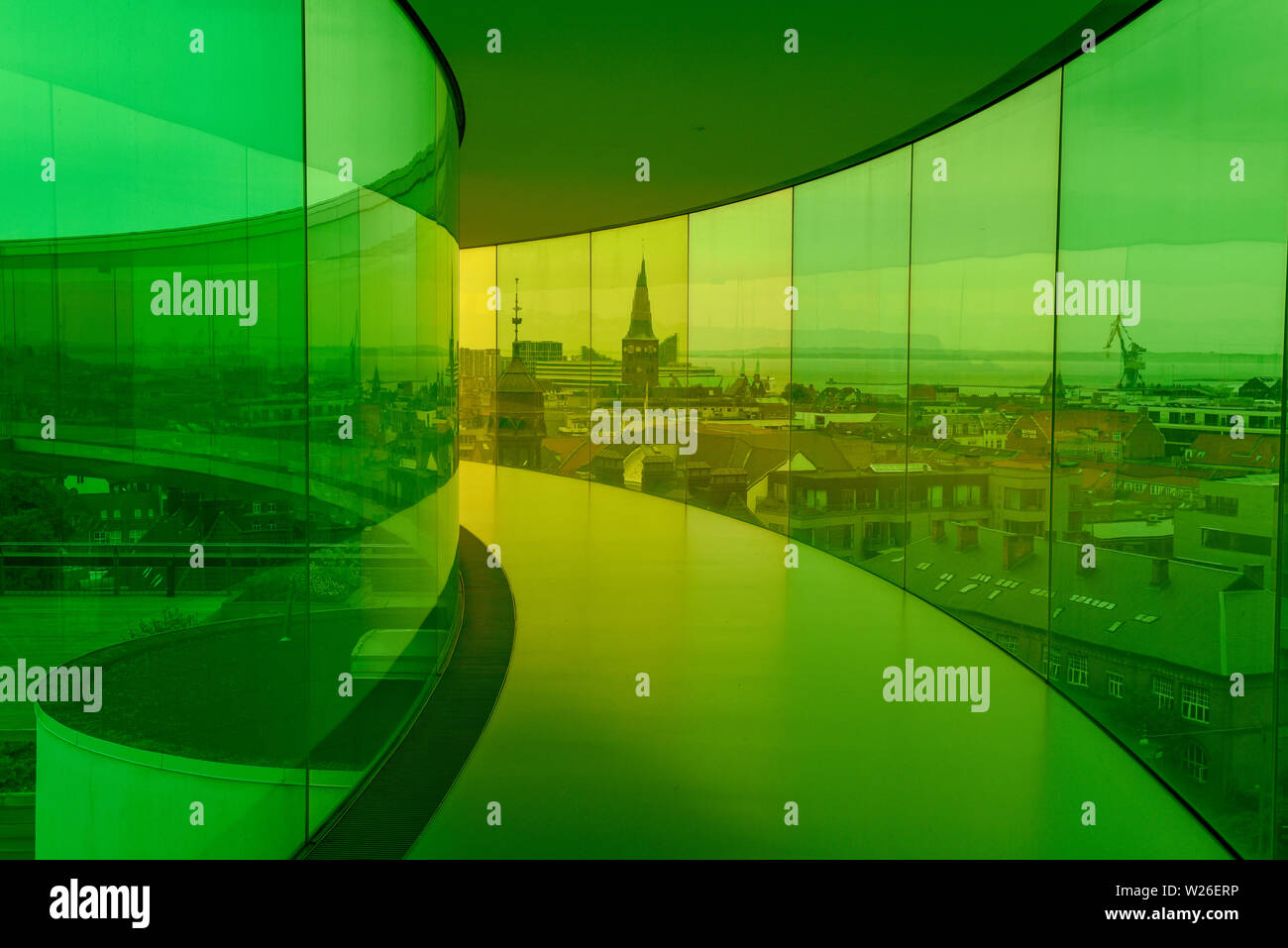 The rainbow panorama of ARoS art museum at Aarhus on Denmark Stock ...