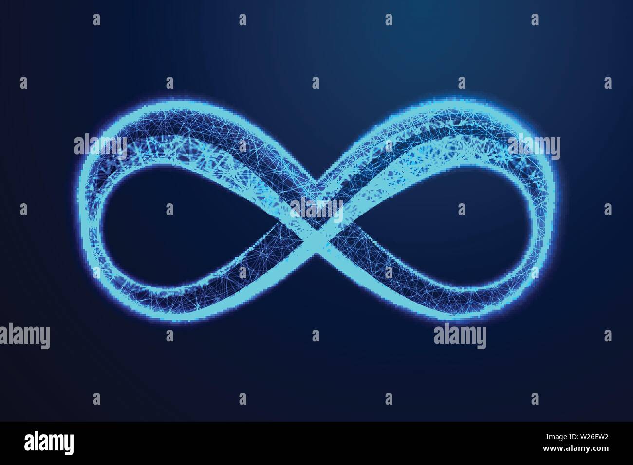 Infinity Icon. Abstract low poly, Triangle, dot, line, polygon. Shine ...